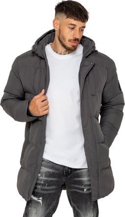 Enzo Jeans Milano | Herren Langjacke mit gepolstertem Kapuzenmantel