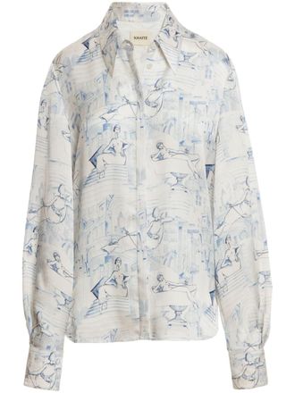 Khaite The Minta Hemd mit Print - Wei&szlig;