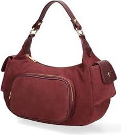 Gave Lux Sac &agrave; bandouli&egrave;re pour femme en cuir v&eacute;ritable Made in Italy 30x17x12 cm GLX228108523FBG, bordeaux, Taille unique