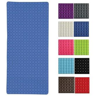 MSV Premium Duschmatte Badematte Badewannenmatte Badewanneneinlage antibakteriell rutschfest mit Saugn&auml;pfen - Blau - ca. 36 x 76 cm - duftet nach Rosen - 