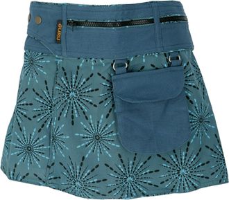 Guru Shop Wickelrock, Cacheur, Sidebag, Minirock - Petrol, Damen, Baumwolle, Size:S/M