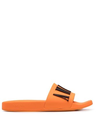 Amiri claquettes &agrave; logo en relief - Orange