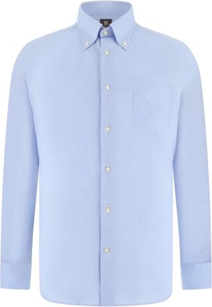 Boggi Milano Homme, Chemises, Bleu, Taille: XL Chemise en coton &agrave; carreaux coupe regular
