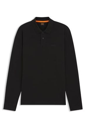 BOSS Hommes Petempestolong Polo en Coton m&eacute;lang&eacute; &agrave; la Structure gaufr&eacute;e