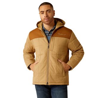 Ariat Mens Crius Hooded Insulated Jacket Long Sleeve in Kelp Rubber, Size 2X-Large, by Ariat