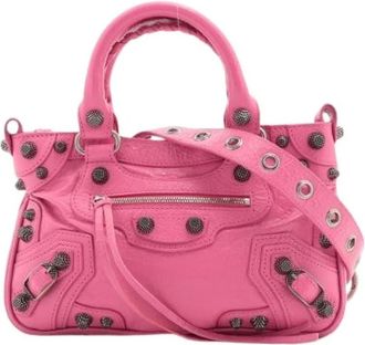 Balenciaga Pre-owned Le Cagole Mini Lambskin Satchel Shoulder Bag - Femme - Pre-owned - Rose - Taille: ONE Size