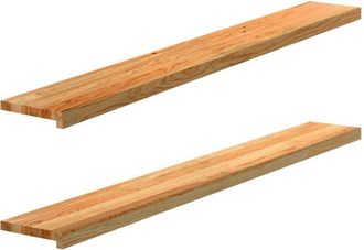 vidaXL Vidaxl - Appuis de fenêtre 2 pcs marron clair bois de chêne massif