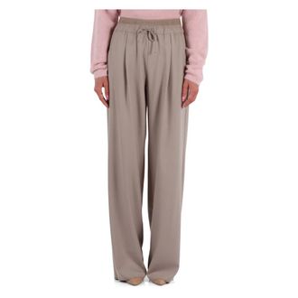 Marella Monochrome Viskosehose mit Elastischem Bund - - Trousers - Damen - Grau - S