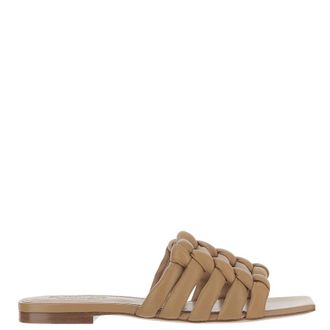 Tod's Sandalen aus Leder- gewebter Riemen- offene Spitze- Schlupfdesign- flache Sohle- Made in Italy- Materialzusammensetzung: 100 % Leder - - Shoes - Damen