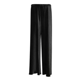 Blanca Vita Schwarze Samt Weite Bein Hose - - Trousers - Damen - Schwarzk - S