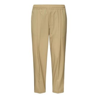Giuliano Galiano Braune Wollhose mit elastischem Bund - - Trousers - Herren - Braun - M