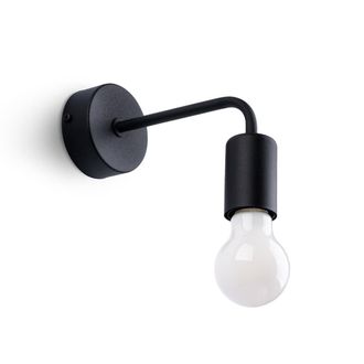 Sollux Lighting Wandleuchte LED - Wandlampe NORAH - Wandbeleuchtung - LED-Lampe - Niedriger Energieverbrauch - E27, 1x max 15W LED, ~230V, 50Hz, IP20 - Schwarz - 19x8