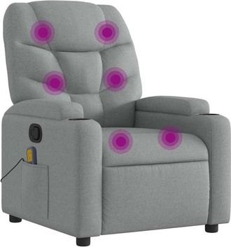 vidaXL vidaXL Massagesessel Hellgrau Stoff