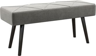 HOMCOM Sitzbank Polsterbank in Samtoptik, Bettbank mit X-Muster, Stahlbeine, Schuhbank f&uuml;r Schlafzimmer, Wohnzimmer, Flur, 100 x 36 x 45 cm, Grau