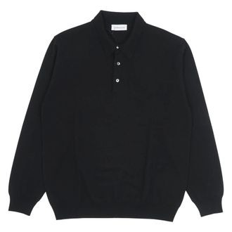 Bellwood Homme, Tops, Noir, Taille: L Polo bottoni rasato