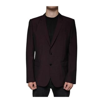 Dolce & Gabbana Burgunder Slim Fit Blazer - - Jackets - Herren - Braun - 2XL