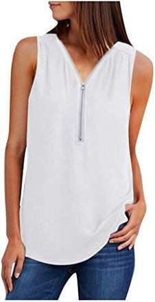 Generic Debardeur Femme Chic et &eacute;l&eacute;gant Chemisier sans Manche D&eacute;bardeur Court Top Ete Haut Chic et Elegant Caraco Vetement Femme Tee Shirt sans Manche Fluide 