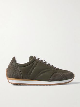Toteme The Sport Sneakers Aus Veloursleder Und Twill - Gr&uuml;n