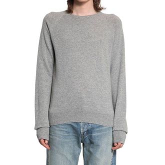 Saint Laurent Mens Gray Cashmere Sweater Clothing