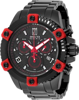 Invicta Jason Taylor 51293 Herrenuhr - Quarzwerk - Edelstahl mit schwarzem Zifferblatt - 50 mm
