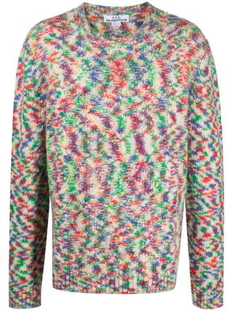 A.P.C. pull &agrave; col rond - Blanc