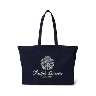 Polo Ralph Lauren Crest Embroidered Canvas Tote - - Bags - Herren - Blau - ONE SIZE