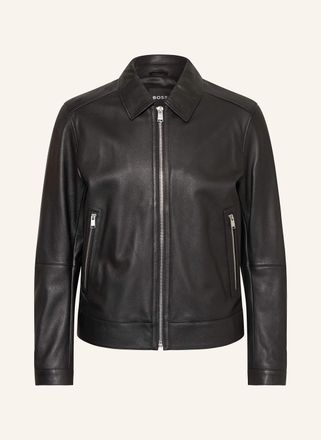 HUGO BOSS Lederjacke mapson4 schwarz