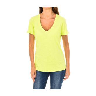 Armani Jeans Kurzarm V-Ausschnitt T-Shirt - - Tops - Damen - Gelb - XS