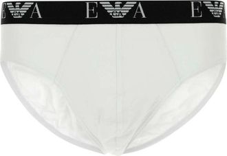 Emporio Armani Homme, Sous-v&ecirc;tements, Blanc, Taille: XL Briefs avec Ceinture Logo Signature