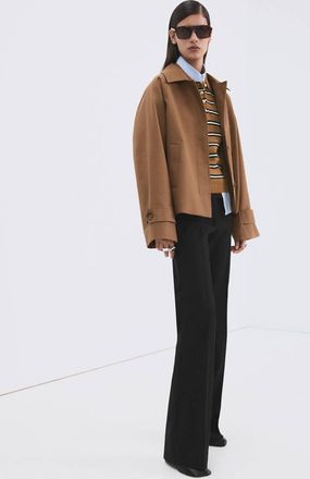 Mango Pull-over rayures col polo caramel - Femme - XS - MANGO