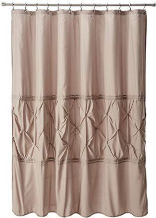 Comfort Spaces Cavoy Duschvorhang mit Biesen, getuftetes R&uuml;schenmuster, modern, elegant, Mikrofaserstoff Badvorh&auml;nge, Stoff, Taupe, 72x72