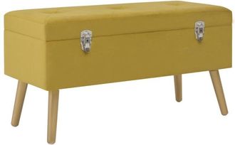 vidaXL Vidaxl - Banc avec compartiment de rangement 80cm Jaune moutarde Velours