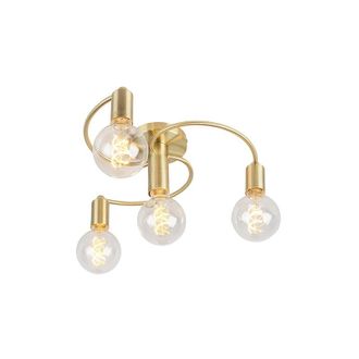 QAZQA Qazqa - facile - Plafonnier - 4 lumi&egrave;re - &oslash; 450 mm - Dor&eacute;/Laiton - Art Deco - &eacute;clairage int&eacute;rieur - Salon i Chambre i Cuisine i Salle &agrave; manger