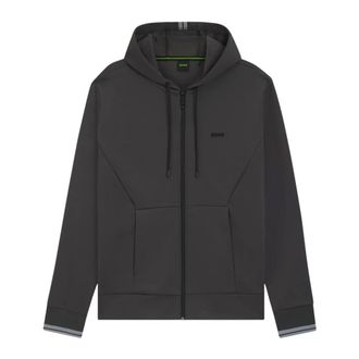 HUGO BOSS Homme, Sweatshirts et sweats &agrave; capuche, Gris, Taille: XL Sweat &agrave; Rayures avec Fermeture &Eacute;clair - Coupe Droite