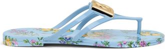 Dolce & Gabbana Femme, Chaussures, Bleu, Taille: 41 EU Logo Flip-Flop