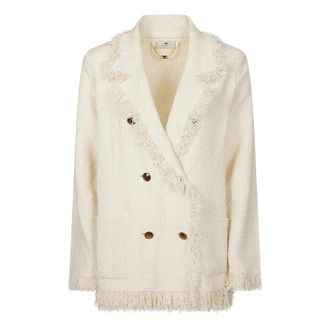Elisabetta Franchi Long Sleeve Jacket - - Jackets - Damen - Beige - XS
