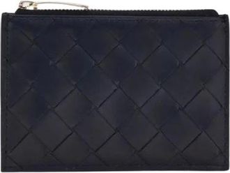 Bottega Veneta Femme, Accessoires, Noir, Taille: ONE Size Porte-cartes zipp&eacute; en cuir tress&eacute;