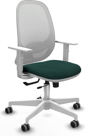 Piqueras y Crespo B&uuml;rostuhl, zylindrisch, mit wei&szlig;en Armlehnen, h&ouml;henverstellbare Lendenwirbelst&uuml;tze, ausgestattet mit Syncro/Traslack und Schneideschaum, Wei&szlig;/Flaschen