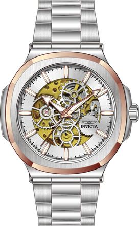 Invicta Objet D Art 70008 Herrenuhr - Automatikwerk - Stahl mit silbernem Zifferblatt - 43 mm