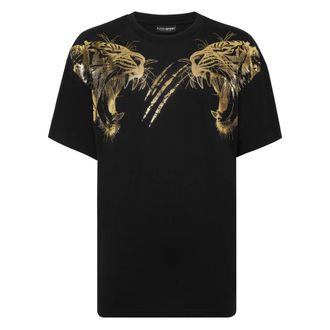 Plein Sport Homme, Sport, Noir, Taille: XL T-Shirt Col Rond Tiger