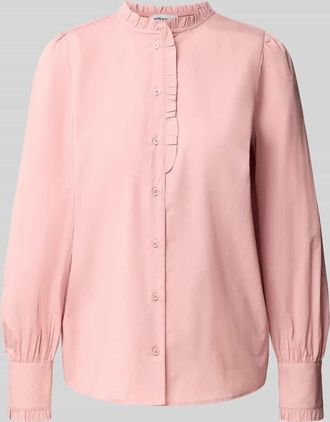More & More Bluse mit R&uuml;schenkragen und abgerundetem Saum