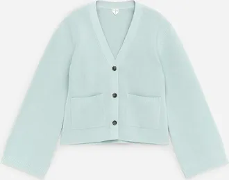 Arket Strickjacke Aus Baumwolle -T&uuml;rkis