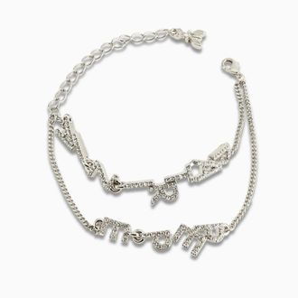 Patrizia Pepe Metallarmband mit Kristall - - Accessories - Damen - Grau - ONE SIZE