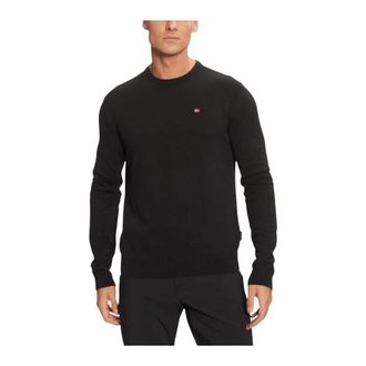 Napapijri Rundhals Strickware mit langen &Auml;rmeln - - Knitwear - Herren - Schwarzk - M