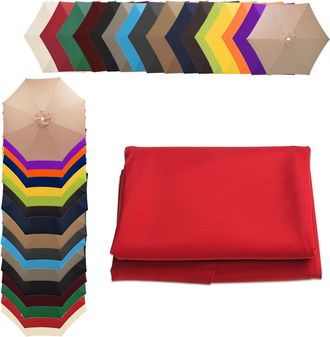 Generic Ersatz-Sonnenschirm 200/230/250/270/300/350cm, Ersatzbezug Sonnenschirm, Ersatz-Bezug, 6/8 Streben, Waschbar, Nur Ersatz-Schirmdach(Red)