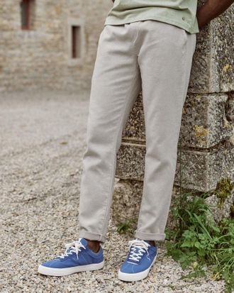 Faguo Pantalon en lin &eacute;cru