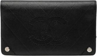 Chanel Portefeuille long vintage doccasion (bi-pli) - Femme - Pre-owned - Noir - Taille: ONE Size