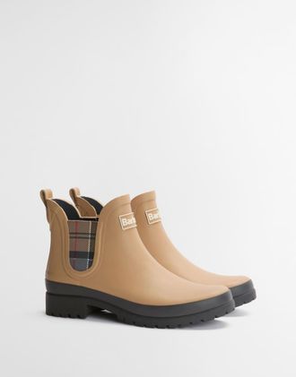 Barbour Mallow - Bottines chelsea en caoutchouc &agrave; carreaux &eacute;cossais - Beige-Neutre