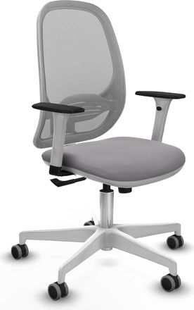 Piqueras y Crespo Grauer Schreibtisch mit 1D-Armlehnen, h&ouml;henverstellbare Lendenwirbelst&uuml;tze. Ausgestattet mit 3 Positionen und Schneidschaum. Mit Rollen von 65 mm Park