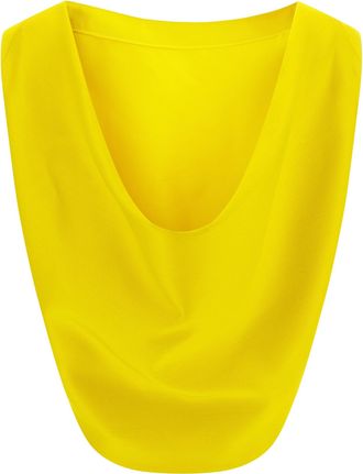 Balenciaga Draped Wool-Silk Blend Tank Top - Yellow